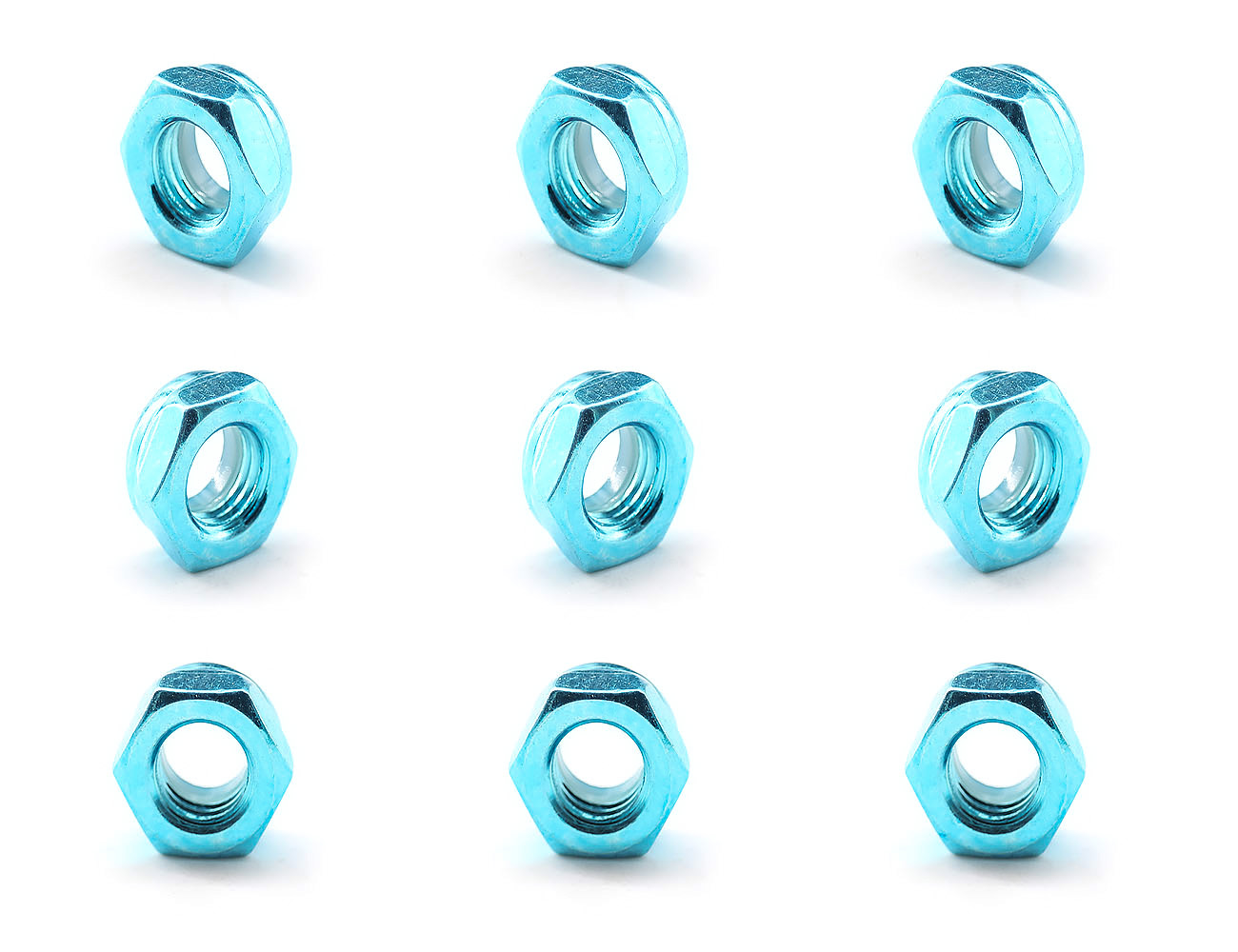 Longboard Axle Nuts BESPEED Steel Blue Nylon Lock Nuts