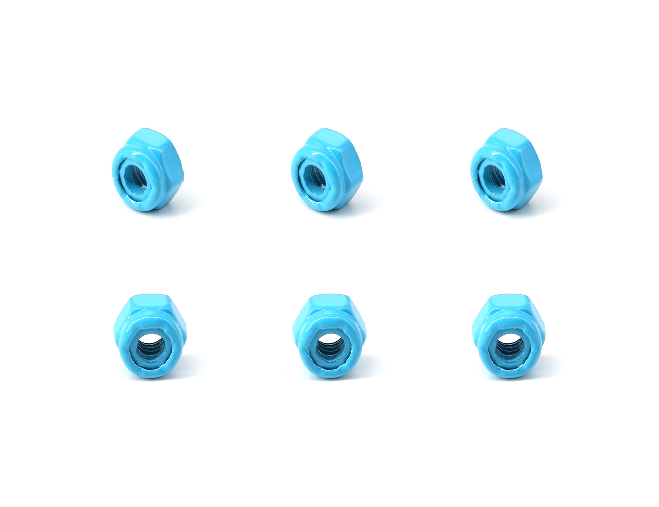 Longboard Hardware Truck Nuts BESPEED Blue Coated Lock Nuts
