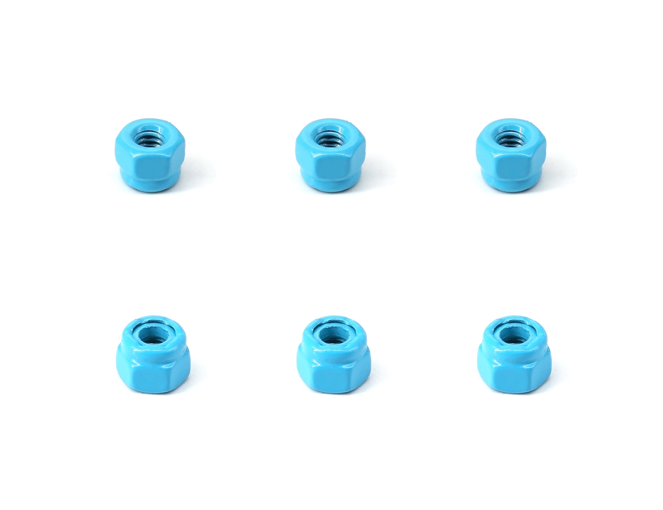 Longboard Hardware Truck Nuts BESPEED Blue Coated Lock Nuts